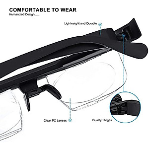 Aocate Dial Adjustable Glasses Variable Focus For Reading Distance Vision Eyeglasses