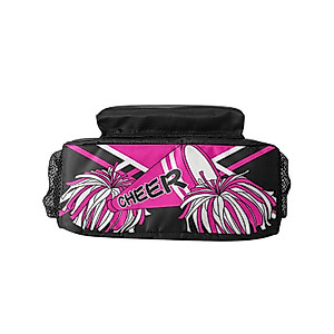 CUXWEOT Rose Red Cheerleaders Cheer Backpack Book Bag Casual Travel Hiking Daypack