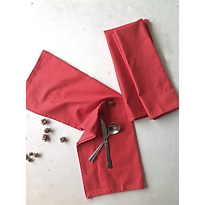 TARAN LIVING Kitchen Towels Pack in red Blue White for Embroidery, Paint, Craft, Party. Bar Cloth, Dish Towels/Tea Towels, Each Color has 6 Fabric Cloth with Trim ant Bottom and Loop Hanging.