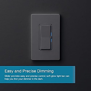 Lutron Diva Smart Dimmer Switch for Caseta Smart Lighting (Lutron Smart Hub Required), for LED Lights, 150 Watt, Single-Pole/3Way, No Neutral Required, DVRF-6L-IV, Ivory