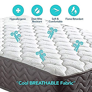 Swiss Ortho Sleep, 12" Inch Memory Foam and Innerspring Hybrid Medium-Firm Plush Mattress/Bed-in-a-Box/Pressure Relieving Bliss, King, White