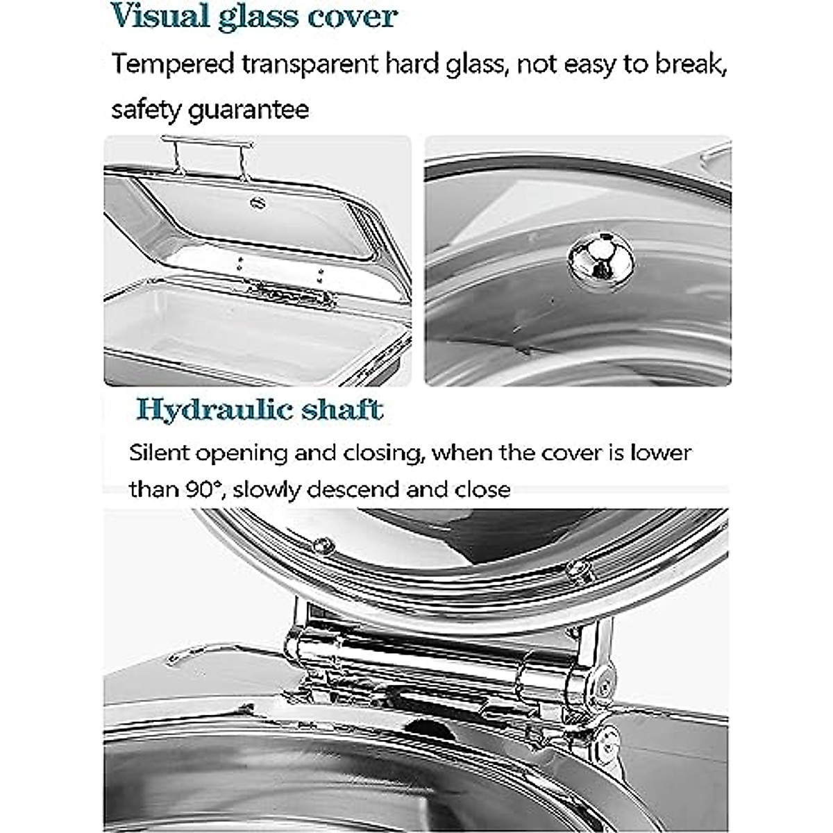 Chafing Dishes Chafing Dish Buffet Set, Food Warmers Server Warming Tray Round Rectangular Chafers, Stainless Steel Square Chafer, Round Food Warmer Chafing For Catering Warmer Chafer Set, Energy Effi