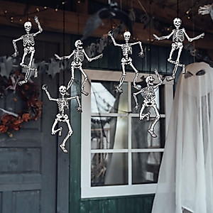 Cheerland Skeleton Bone Garland for Halloween Gatherings White Skull Dancing Bones Spooky Scary Celebration Party Decorations and Supplies