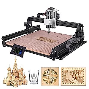 500W CNC Router Machine, 4540 CNC Router Machine with 500W Spindle 3-Axis Desktop CNC Machine for Woodworking Metal Acrylic MDF Nylon Carving Cutting Engraving Mill（Working Area430x390x22mm）