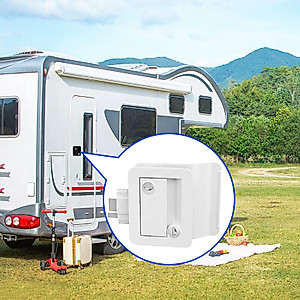 RISTOW Upgraded RV Door Locks for Travel Trailers with Paddle Deadbolt, Camper Door Latch Lock Replacement Kit for Trailer Door Camper Horse Trailer Cargo Hauler White