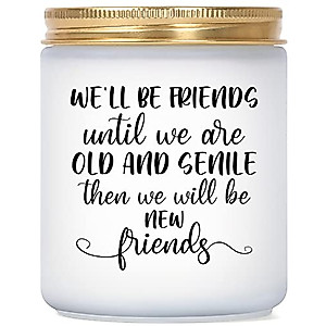 Best Friend, Friendship Gifts for Women - Birthday Gifts for Friends Female, Presents for Women - Going Away Gifts for Friends - Funny Gifts for Friends, BFF Gifts, Lavender Scented Candles(White)