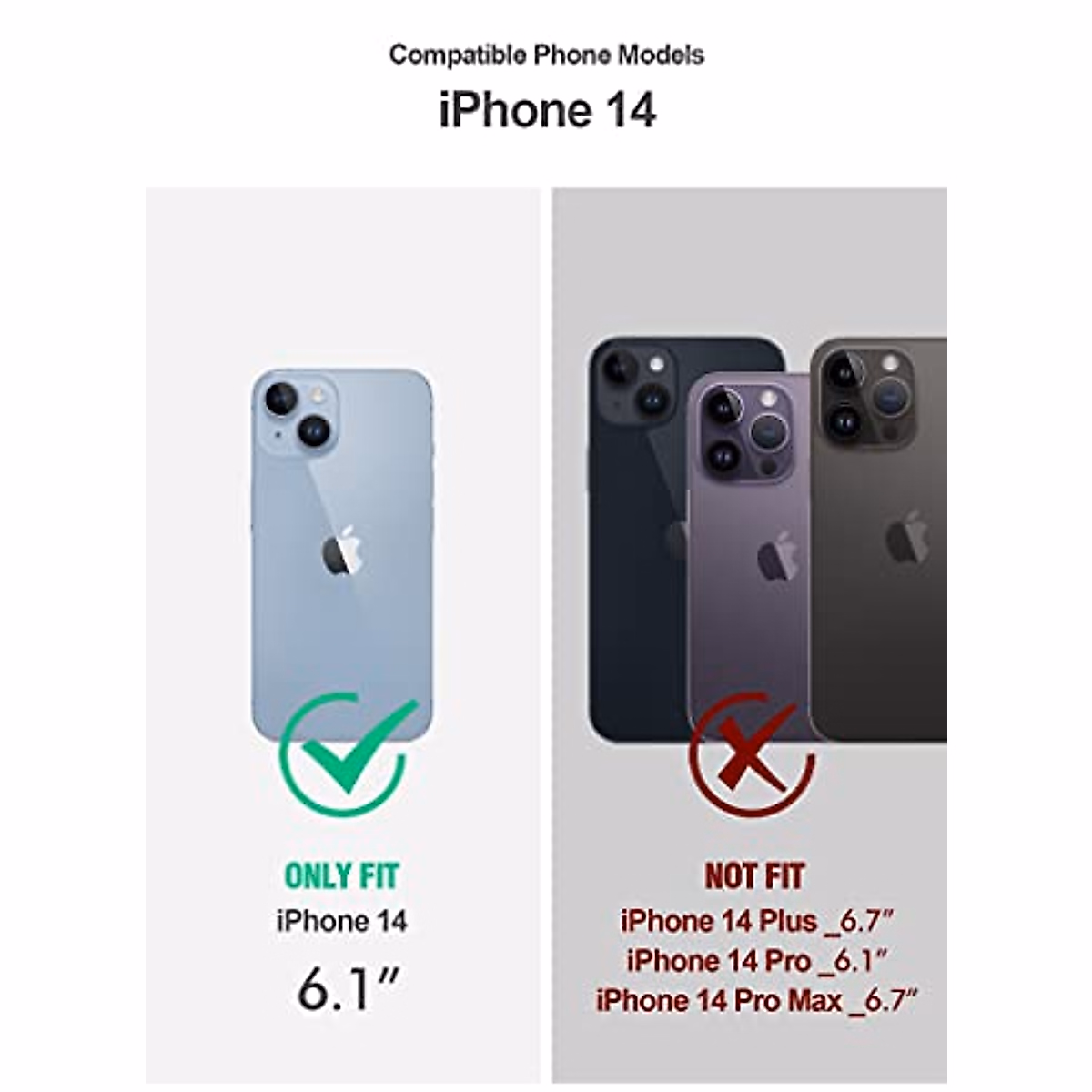 Poetic Revolution Case for iPhone 14 6.1 inch, [20FT Mil-Grade Drop Tested], Full-Body Rugged Shockproof Protective Cover with Kickstand and Built-in-Screen Protector, Black