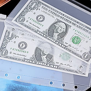 35pcs Binder Pockets A6 Binder Zipper Folders 6 Holes Zipper Binder Pocket for 6-Ring Notebook Binder Loose Leaf Bags, Waterproof PVC Pouch Document Filing Bags Zipper Loose Leaf Bags for Cash, Cards