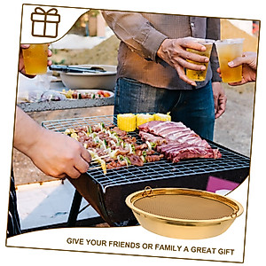 Plate,Dishes,Stainless Steel Filter Pan Korean BBQ Grill Pan Stainless Steel Container Oil Drain Container French Fries Serving Plate Convenient Fruits Plate Fruits Storage Tray Stainless Steel ( Colo