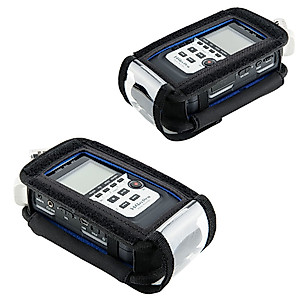 JJC H4n Protective Carrying Storage Pouch Case Bag for Zoom H4n Pro All Black & Tascam DR-40 Handy Portable Recorder replaces Zoom PCH-4n Case, with Clear Visible Front Face Cover Protector