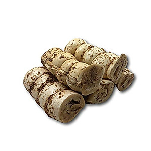 Top Dog Chews – 6” Buffalo Beef Cheek Rolls with Bully Dust Sprinkles, 5 Pack, Long Lasting Dog Bones for Aggressive Chewers, Rawhide Free Dog Treats