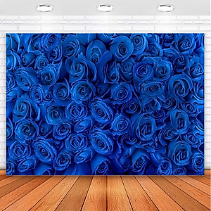 Avezano Blue Rose Flower Backdrop Royal Blue Rose Floral Birthday Bridal Shower Miss to Mrs Wedding Party Background Decorations Portraits Photo Studio Props (7x5)