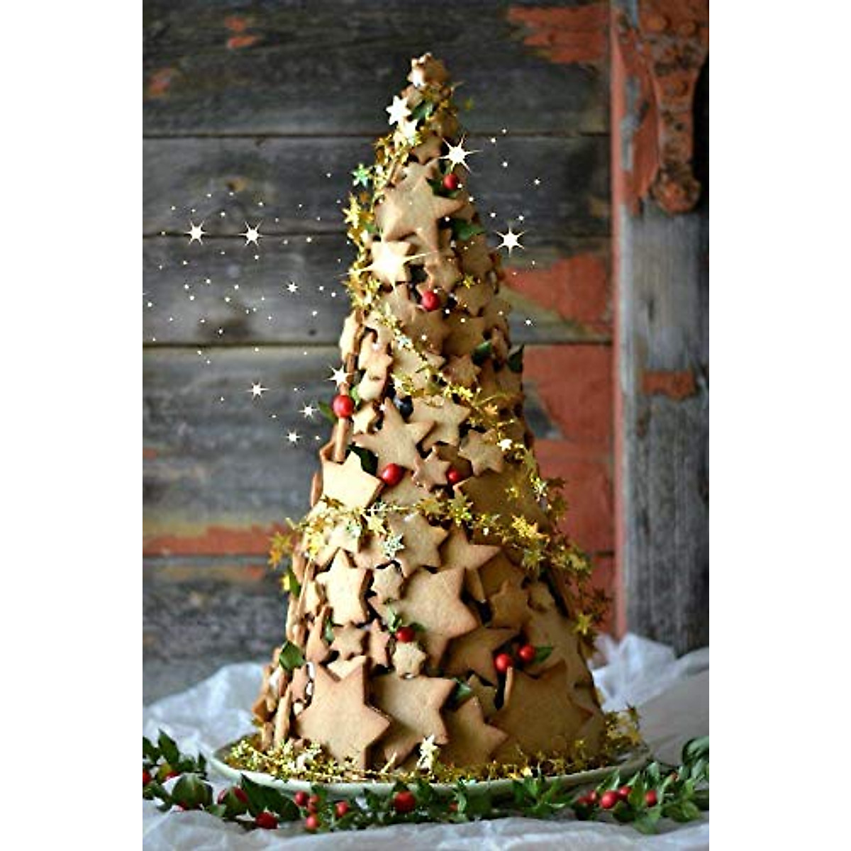 Antallcky Star Cookie Cutter Set-5 pcs Stainless Steel Five-pointed Star Biscuit Molds Fondant Cake Cookie Cutter Set Pastry Mold-for 3d Christmas Tree/Linzer Cookies