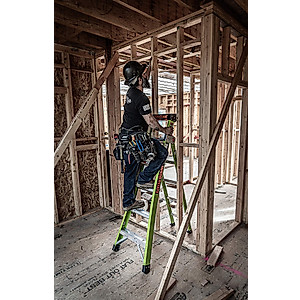 Little Giant Ladders, King Kombo, Professional, 6 Ft. A Frame, 10 Ft. Extension, Fiberglass, Type 1AA, 375 lbs Weight Rating, (13610-001)