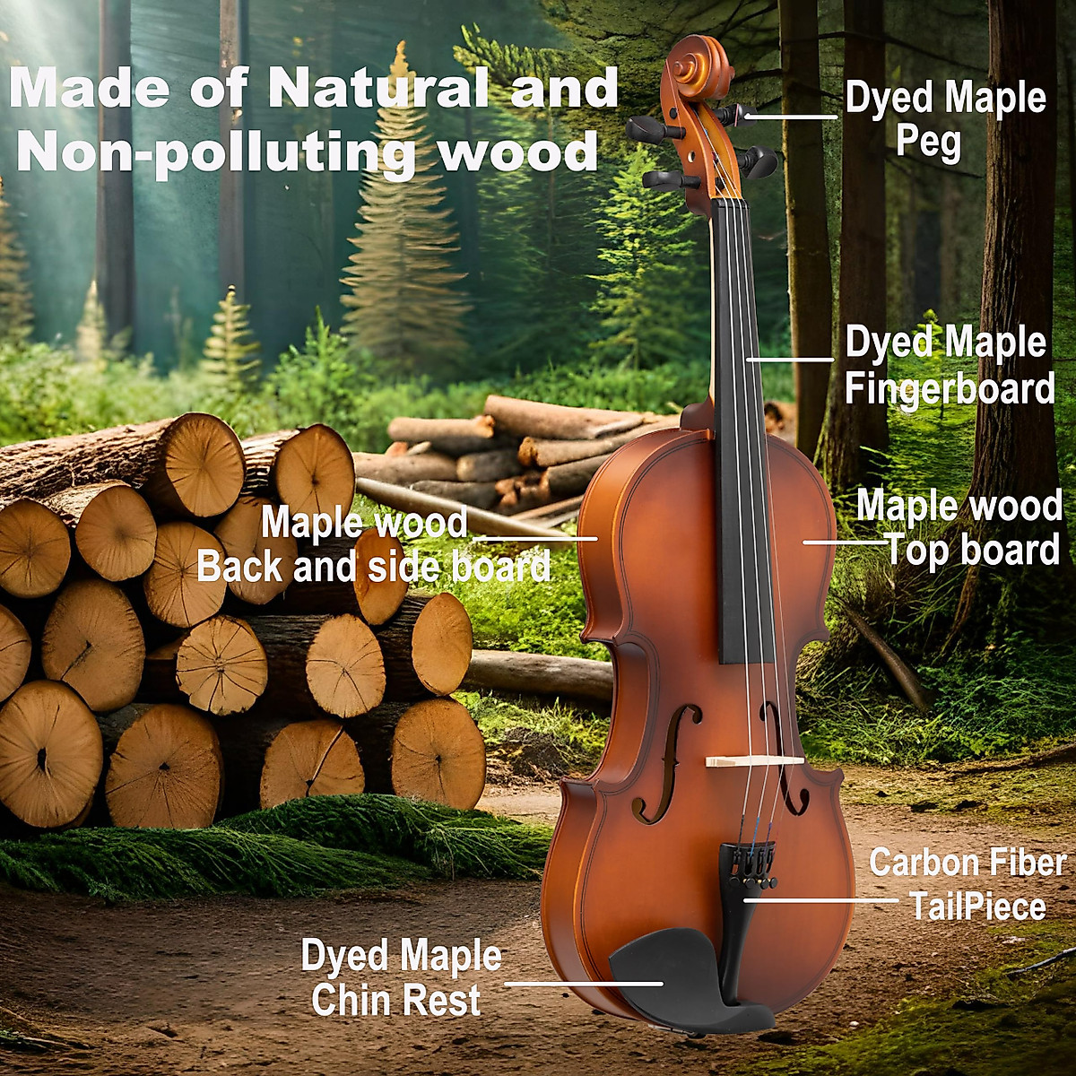 Crafteem Handcrafted Premium Violin Outfit for Kids Beginner, Student, and Adults -Perfect Your Sound and Unlock Your Musical Potential with Confidence.