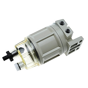 iFJF R12H (R12T Upgrade) Fuel Water Separator Marine Complete Combo - Replaces S3240 120AT NPT ZG1/4-19 Automotive Replacement Spin-on Filter Includes 2 Fittings 2 Plugs