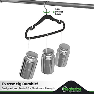 Velvet Baby Hangers for Clothes - Heavy Duty Non Slip Velvet Kids Hangers Or Toddler Hangers for Closet | Ultra Thin Design Kid Hangers for Space Saving - Ganchos De Ropa para Bebe (16 Pack Black)