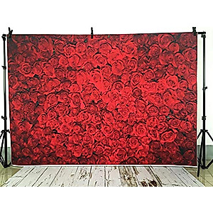 Avezano Red Rose Floral Wedding Photography Backdrop Valentine's Day Party Photo Backdrops Vinyl Cloth 14 February Background Photo Booth Props Pictures (7x5ft)