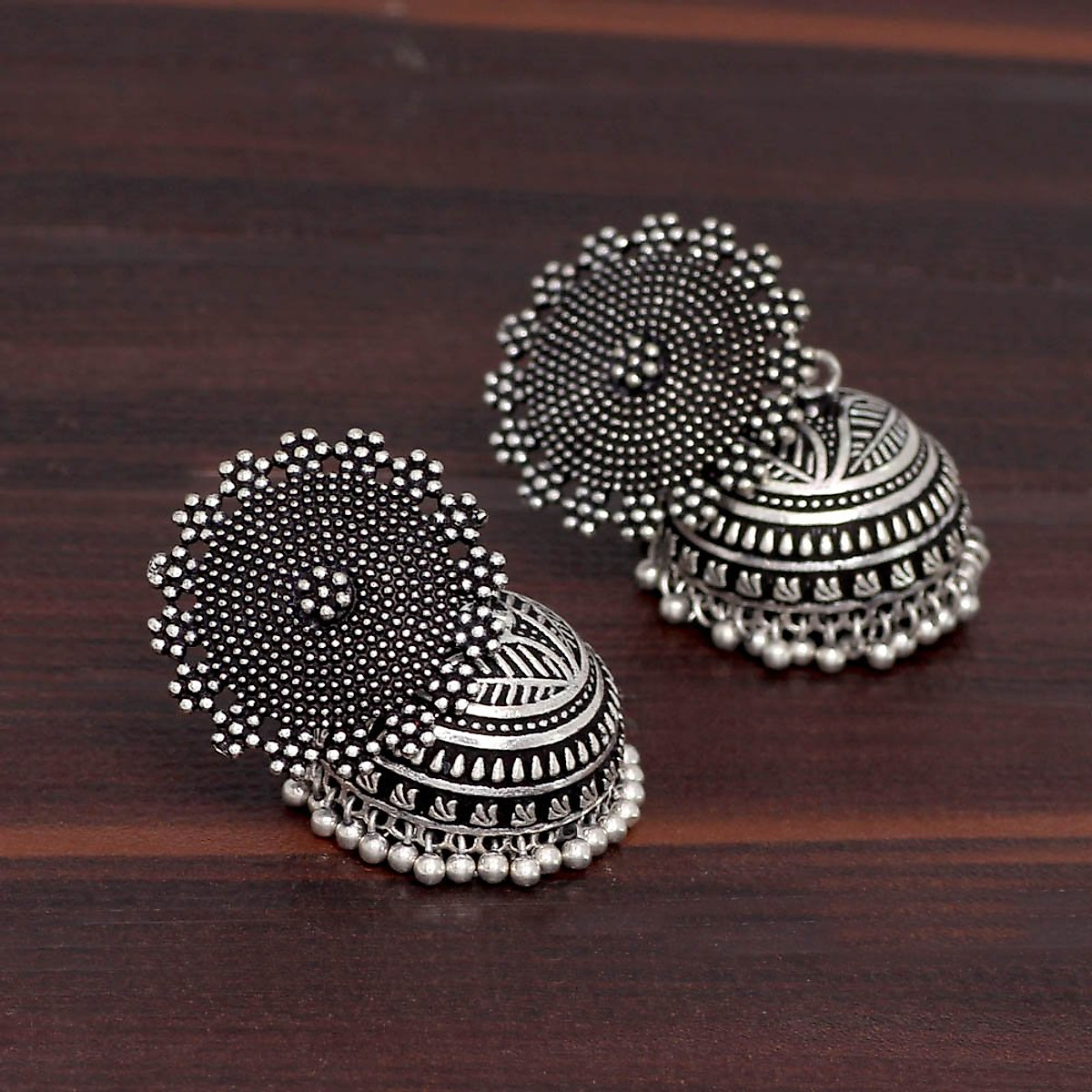Jaipur Mart Oxidised Plated Jhumka Indian Unique Ethenic bollywood Earrings Jewellery