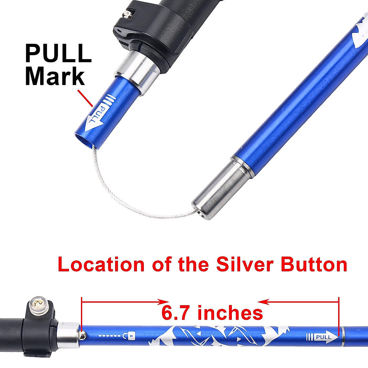 A ALAFEN Aluminum Collapsible Ultralight Travel Trekking Hiking Pole for Men and Women, Blue 1PC