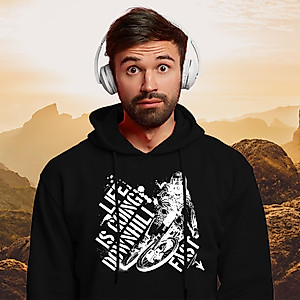 Bang Tidy Clothing Men's Life Is Going Downhill Fast Mountain Biking MTB Bike Hoodie Black L