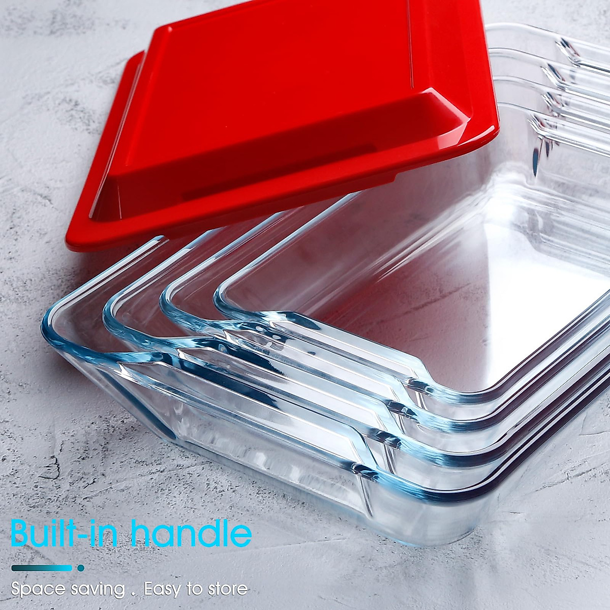 Mini Glass Baking Dish with Lid, 1QT Glass Oven Dish Rectangular, Rectangular Mini Baking Pan
