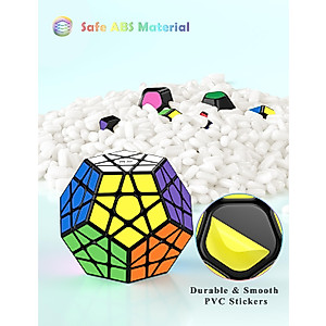 Megaminx Cube, Roxenda 3x3x3 Pentagonal Speed Cube Dodecahedron Magic Cube Puzzle Toy (Black)
