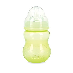 Nuby 3 Pack Non-Drip Wide Neck 8oz Vari-Flow Bottles, Soft Silicone Nipples, BPA Free, 0+M, Blue, Green, Aqua