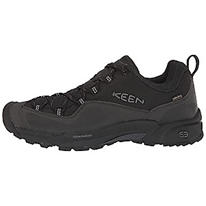 KEEN Men's Wasatch Crest Low Height Offset Laces Waterproof Hiking Shoes, Black/Magnet, 8.5