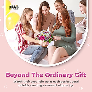 Deluxe Baby Blossom - Baby Girl Outfits | Newborn Baby Girl Gift Set | Baby Gift Basket for Expecting Moms | New Baby Gift Basket | Pink Baby Gift Set | Clothing Flower Bouquet | Nikki's Gift Baskets