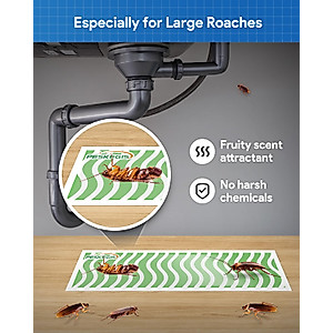 Large Roach Insect Traps 30 Pack, Trap & Kill Indoor Crawling Crickets, Scorpions, Cockroaches, Bugs, Spiders, Centipedes, Mice Glue Boards, On-Wall Insect Catcher, Pre-Baited Fruity Scent