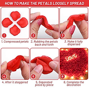 cridoz Romantic Decorations Special Night Set, 24 Pieces LED Tea Lights Candles and 2000 Pieces Artificial Rose Petals for Romantic Night, Valentine's Day, Wedding Anniversary or Table Décor