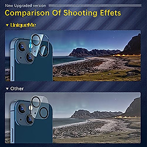UniqueMe [3 Pack] for iPhone 13 / iPhone 13 Mini Camera Lens Protector, Tempered Glass [Case Friendly][New Version][Scratch-Resistant][Easy Installation] - Black Circle