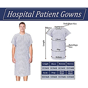 RUVANTI 4 Pack Hospital Gowns for Women/Men - Medical Patient Gowns for Elderly Women - Plus Size Gowns for Home Care - Labor and Delivery/Nursing - Comfortably Fits Sizes up to 2XL