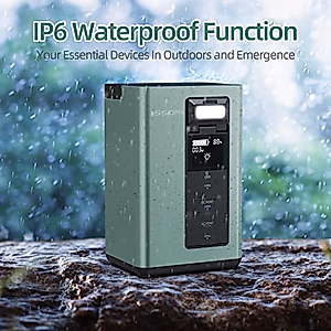 Portable Power Station - 80000mAh Large Capacity, Noiseless,110V/220V/300W AC Port, Water/Dust/Shock Proof Wireless Charging Solar Generator (Solar Panel Not Included), Camping C.P.A.P Emergency