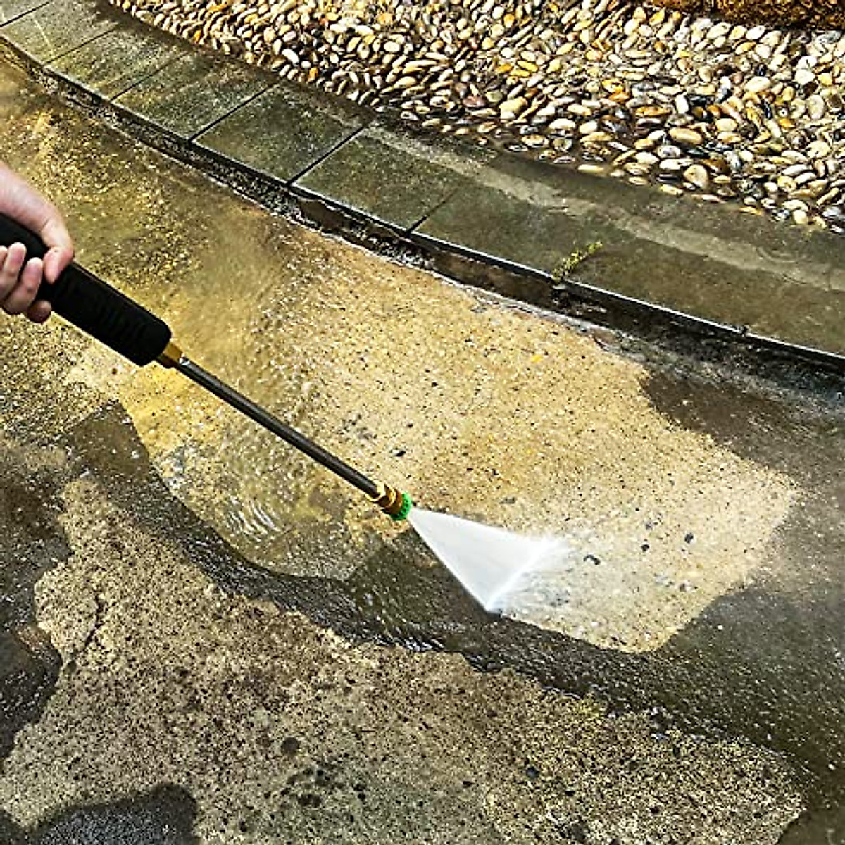 YAMATIC Pressure Washer Gun with 3/8" Swivel Quick Connector & M22-14mm Fitting, Stainless Steel Flexible Extension Wand Replacement for Most Power Washer, 40 Inch, MAX 4500 PSI