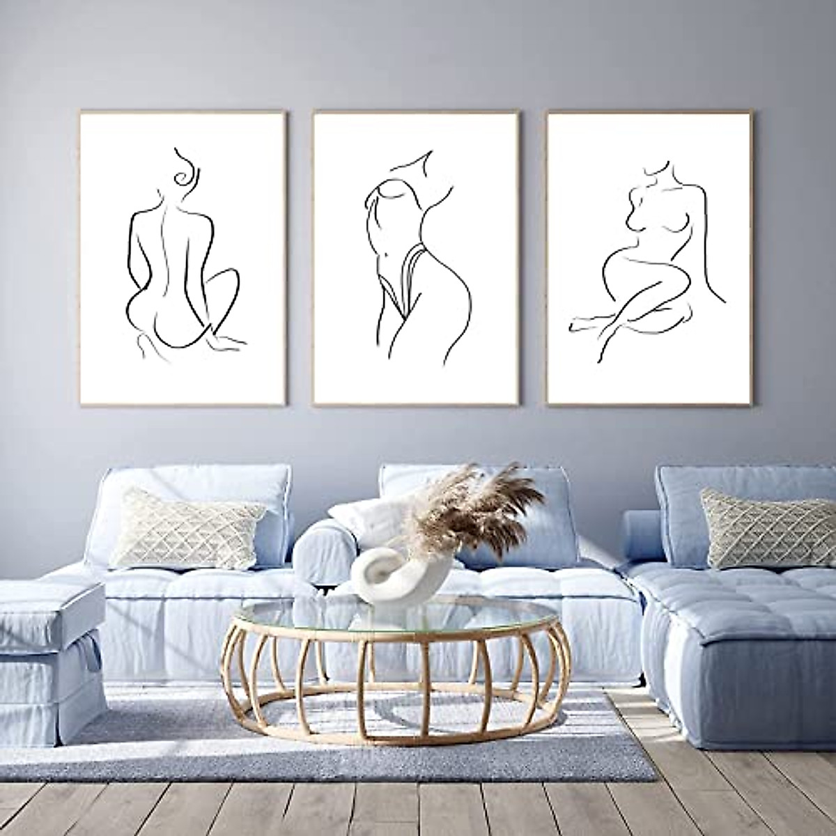 Minimalist Line Wall Art Woman Body Outline Wall Art Prints Women Figure Drawing Painting Body Line Art Wall Decor Female Wall Art Abstract Woman Silhouette Canvas Art Aesthetic 16x24x3 Inch Unframed