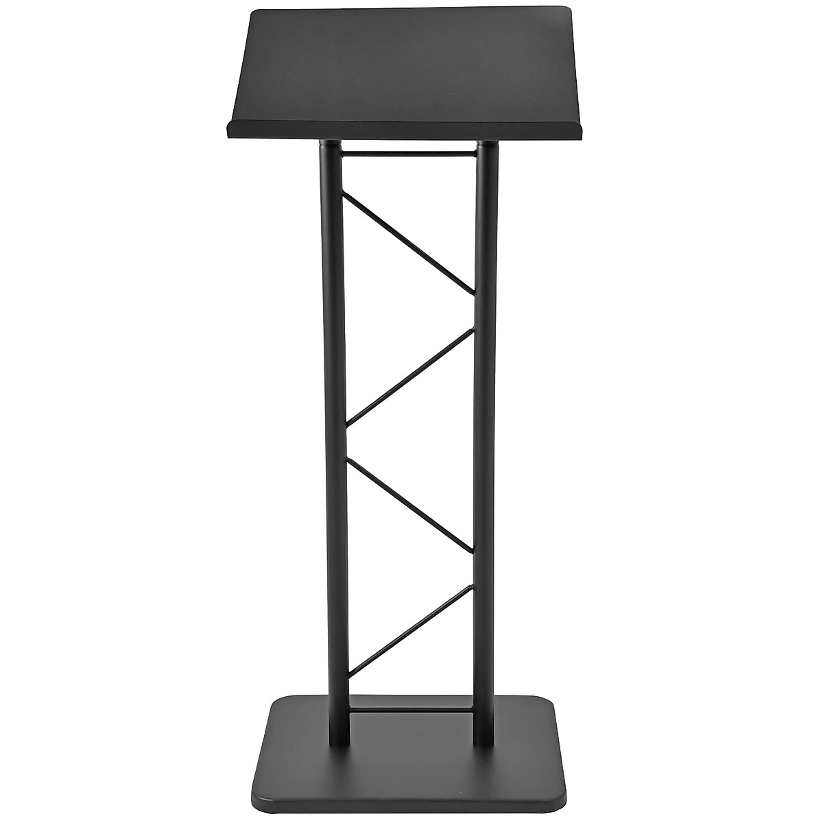 Kingdom KML7B Large Portable Lectern, Stand Up Church Pulpit, Slanted Lectern, Conference Podium for Speakers, Speeches and Other Occasions- Truss Lectern, Black Powder Coat Finish, Metal