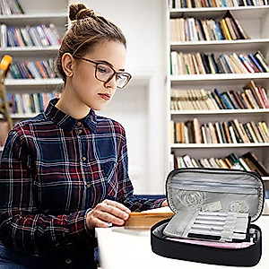 Pencil Case Pencil Bags with Zipper Pencil Pouch Pen Case Black Pen Box for Boys Girls Stationary Organizer for College Office Travel By Gloppie