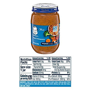 Gerber 3rd Foods Jar Variety Pack - 3 Jars of Banana Blueberry Rice Pudding, 3 Jars of Pasta Marinara, 3 Jars of Pasta Primavera, 3 Jars of Garden Veggies & Rice - 6 OZ Jars (12 CT)