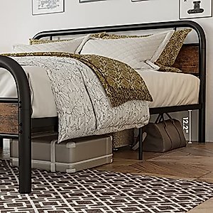LIKIMIO California King Bed Frame, Platform Bed Frame King with Headboard and Strong Support, Easy Assembly, Noise-Free, No Box Spring Needed