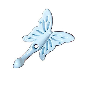 AOLZUNK 5 PCs White Color Butterfly Shaped Wall Hooks Wall Mounted Hanger for Hanging Towels Clothes Scarves Keys Bedroom Bathroom Kitchen Hat Coat