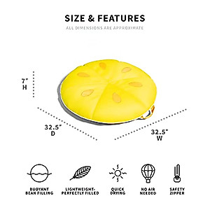 Big Joe Fruit Slice Small No Inflation Needed Pool Float, Lemon Mesh, 4ft Big