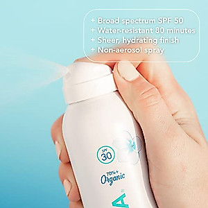 COOLA Organic Mineral Sunscreen SPF 30 Sunblock Spray, Dermatologist Tested Skin Care for Daily Protection, Vegan and Gluten Free, Fragrance Free, 5 Fl Oz