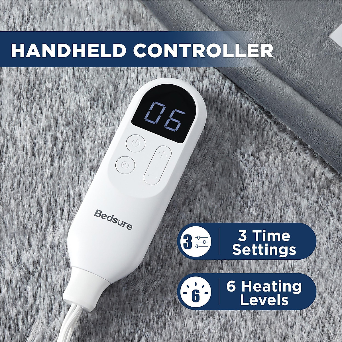 Bedsure Heating Pad for Back Pain Relief - Mother's Day & Birthday Gifts for Women Men Moms, FSA HSA Eligible, Electric Heated Pad for Neck and Shoulders, ETL Certified, Extra Large 24"x33", Grey