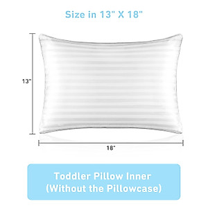 Toddler Pillow,13 x 18 Toddler Pillows for Sleeping,Machine Washable Kids Pillow, Perfect for Travel,Toddlers Cot(Not Included Pillowcase)