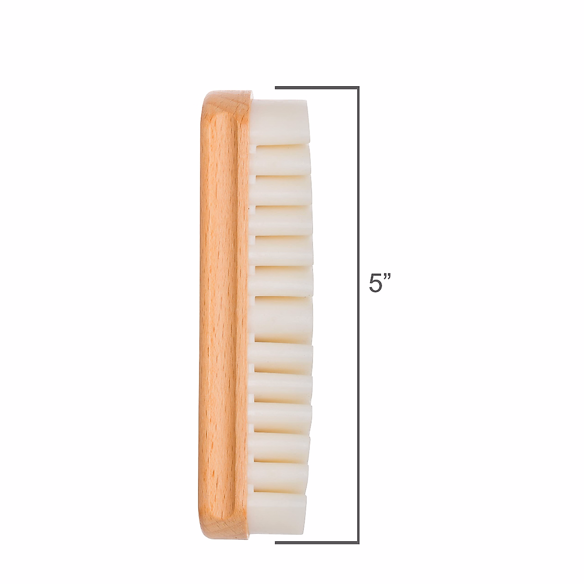 Redecker Rubber Crepe Suede Brush with Waxed Beechwood Handle, Safely Cleans Nubuck Leather, 5-Inches Long