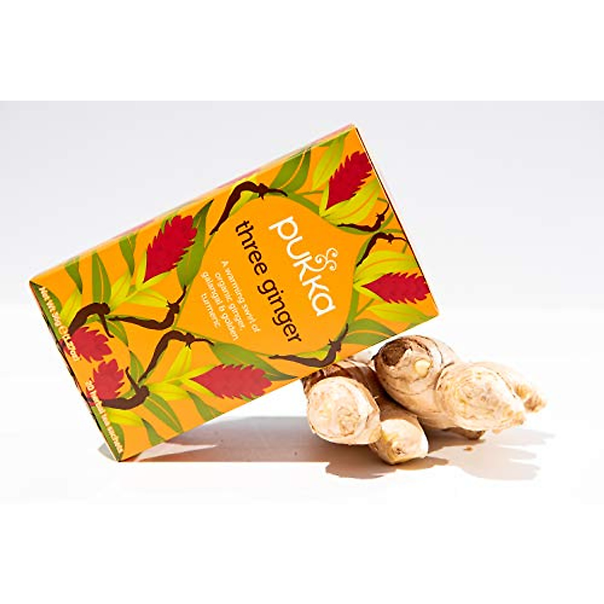 Pukka Three Ginger, Organic Herbal Tea With Turmeric & Galangal, Perfect for After Meals, 20 Count (3 Pack)