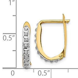 14K Yellow Gold Diamond Hinged Hoop Earrings
