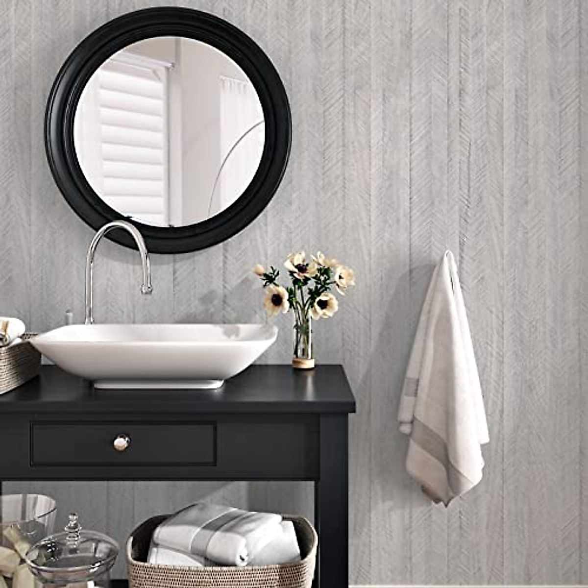 WESTICK Grey Wood Wallpaper Peel and Stick Modern Wood Contact Paper for Walls Self Adhesive Wallpaper for Bedroom Wood Grain Contact Paper for Countertops Waterproof Cabinet Wallpaper 15.8"x196"